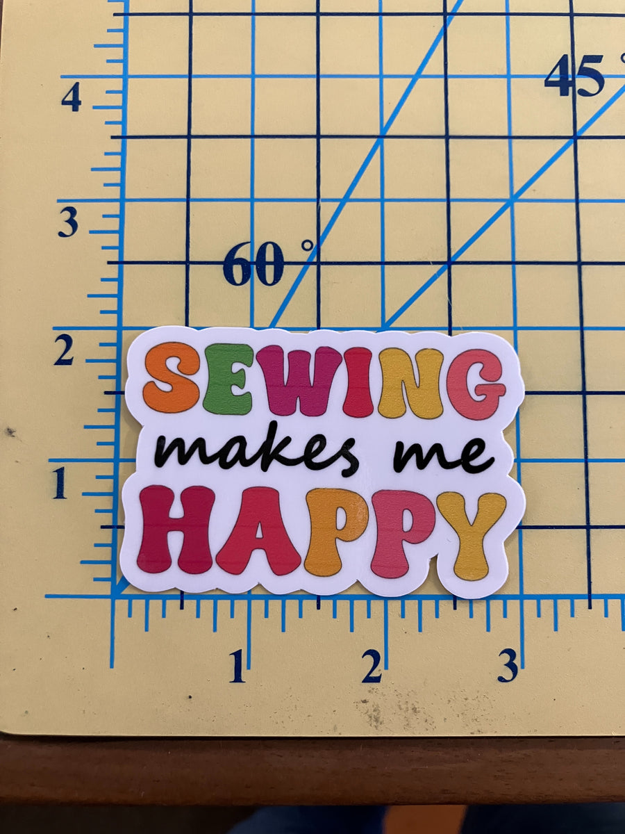 Sewing Happy Sticker – Knit and Bolt